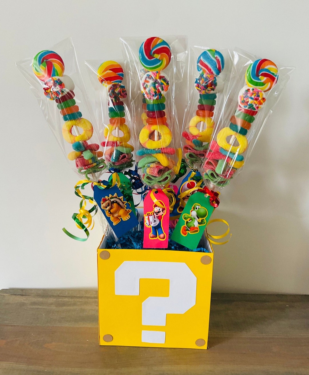 LARGE Super Mario Candy Kabobs With FREE Personalized Tags - Etsy