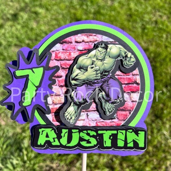 Green Hulk Cake Topper - Etsy