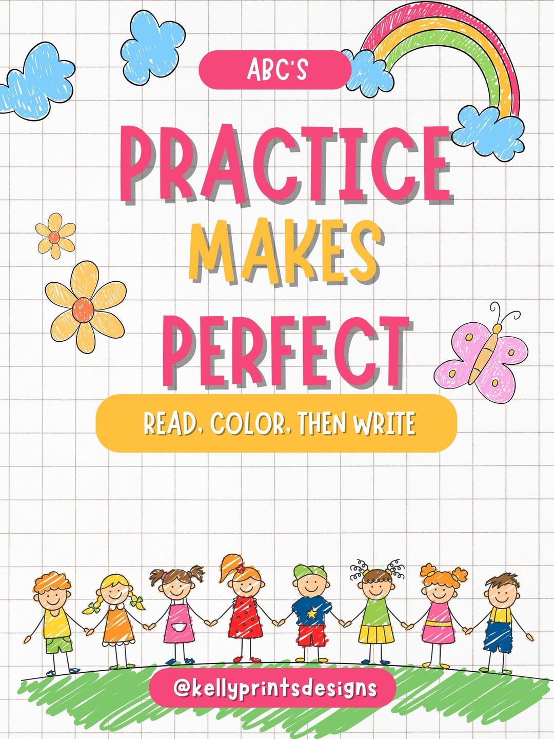 Handwriting & Coloring Practice Sheets - Etsy