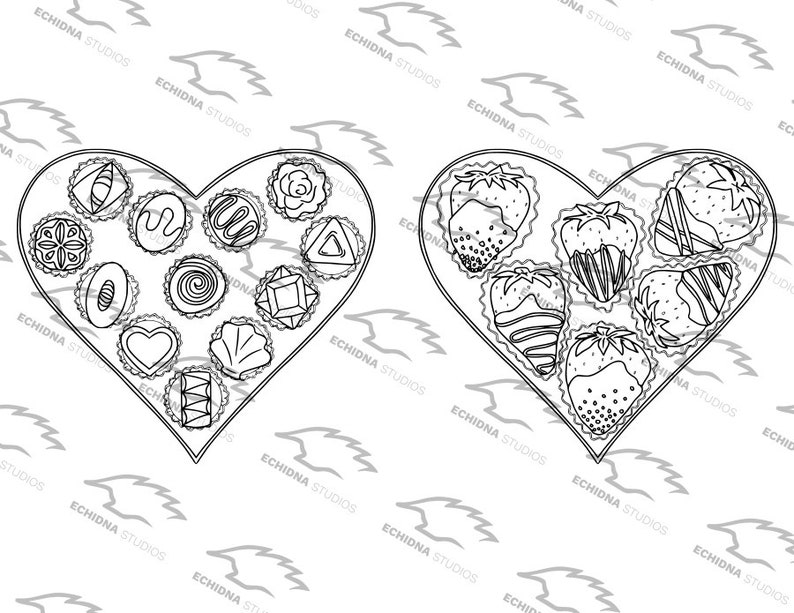 Valentines Chocolate Digital Stamp (svg, Png, Pdf, Jpg) - Etsy