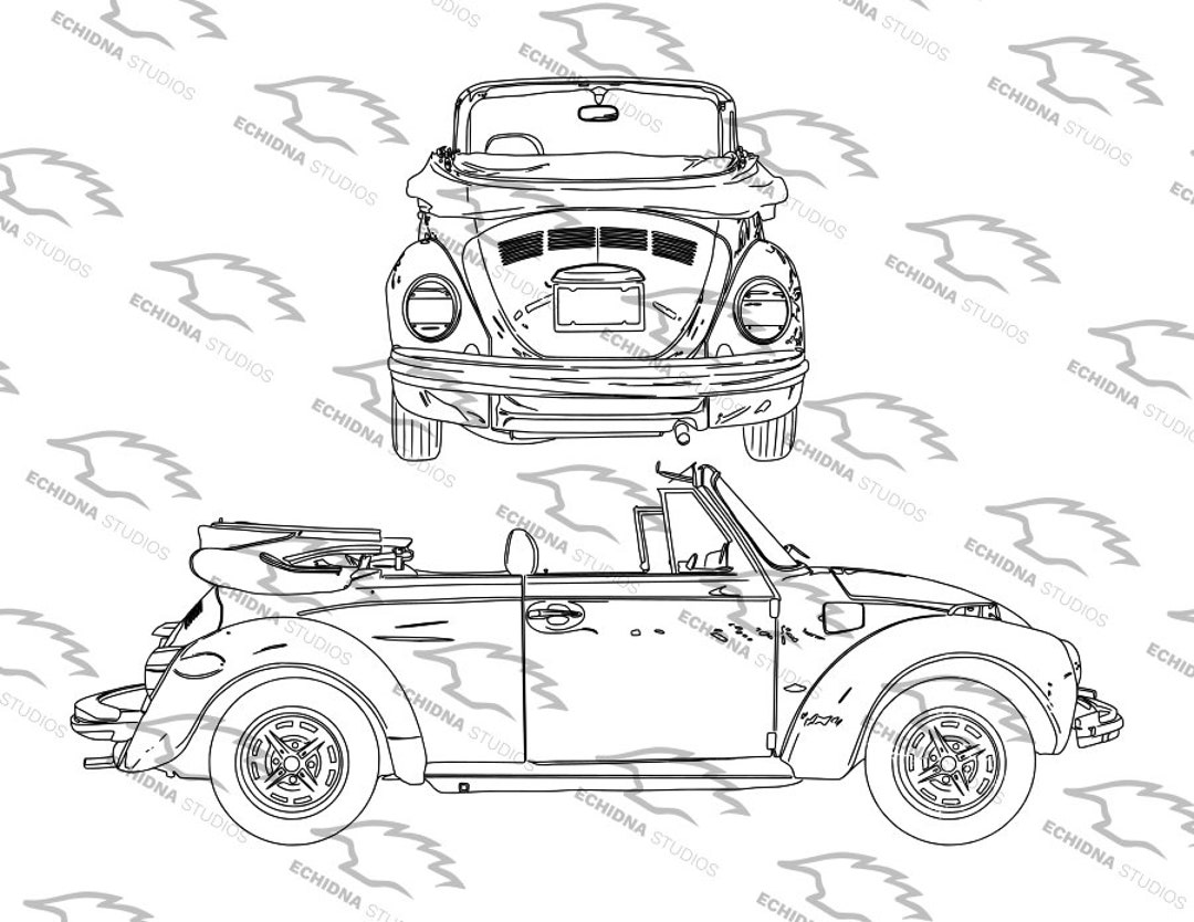 Vintage Beetle Digital Stamp (svg, Png, Pdf, Jpg) - Etsy