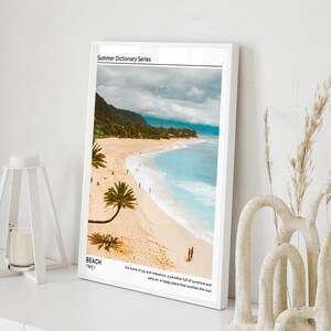 Preppy Beach Definition Wall Art Colorful Coastal Print, Ocean Waves ...