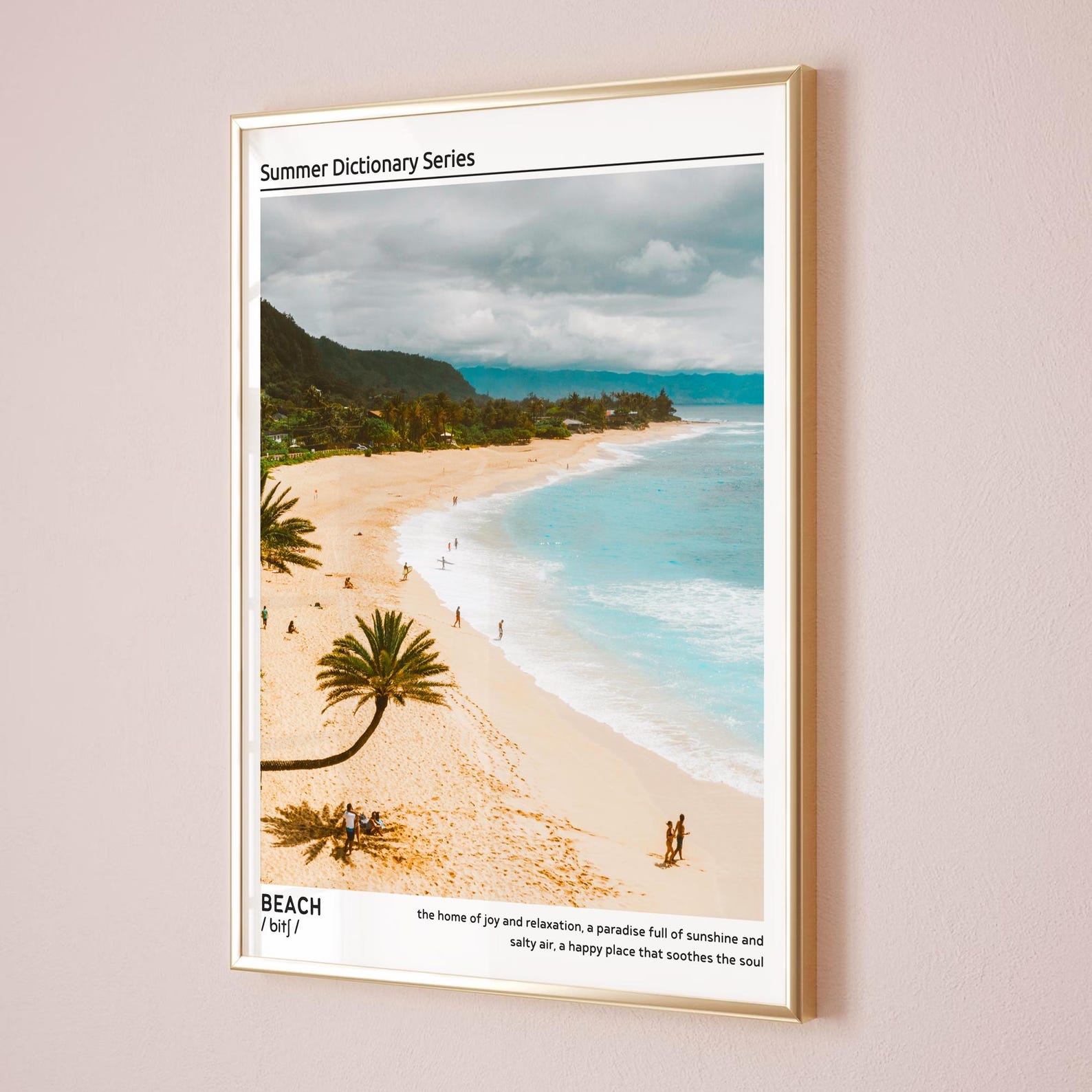 Preppy Beach Definition Wall Art Colorful Coastal Print, Ocean Waves ...