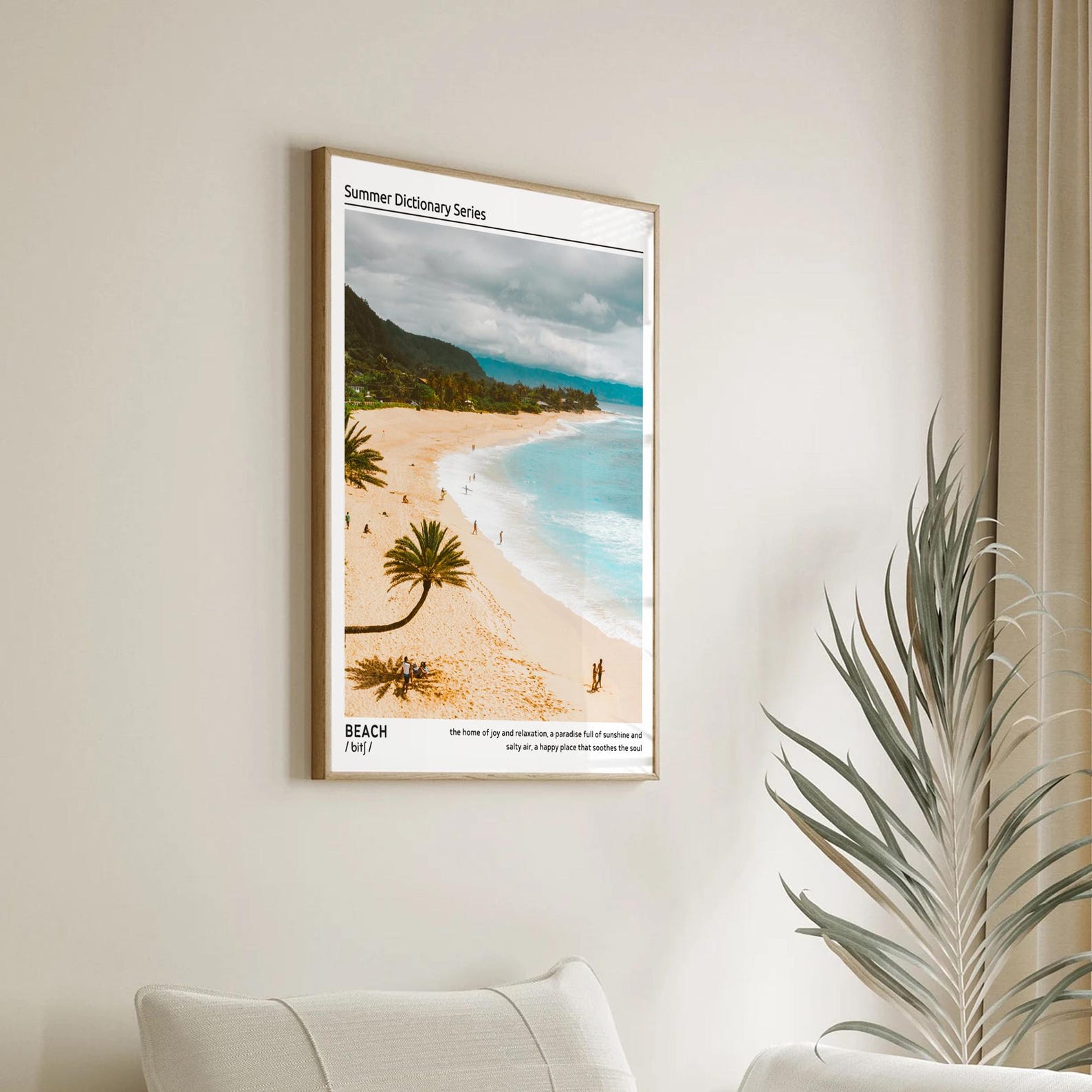 Preppy Beach Definition Wall Art Colorful Coastal Print, Ocean Waves ...