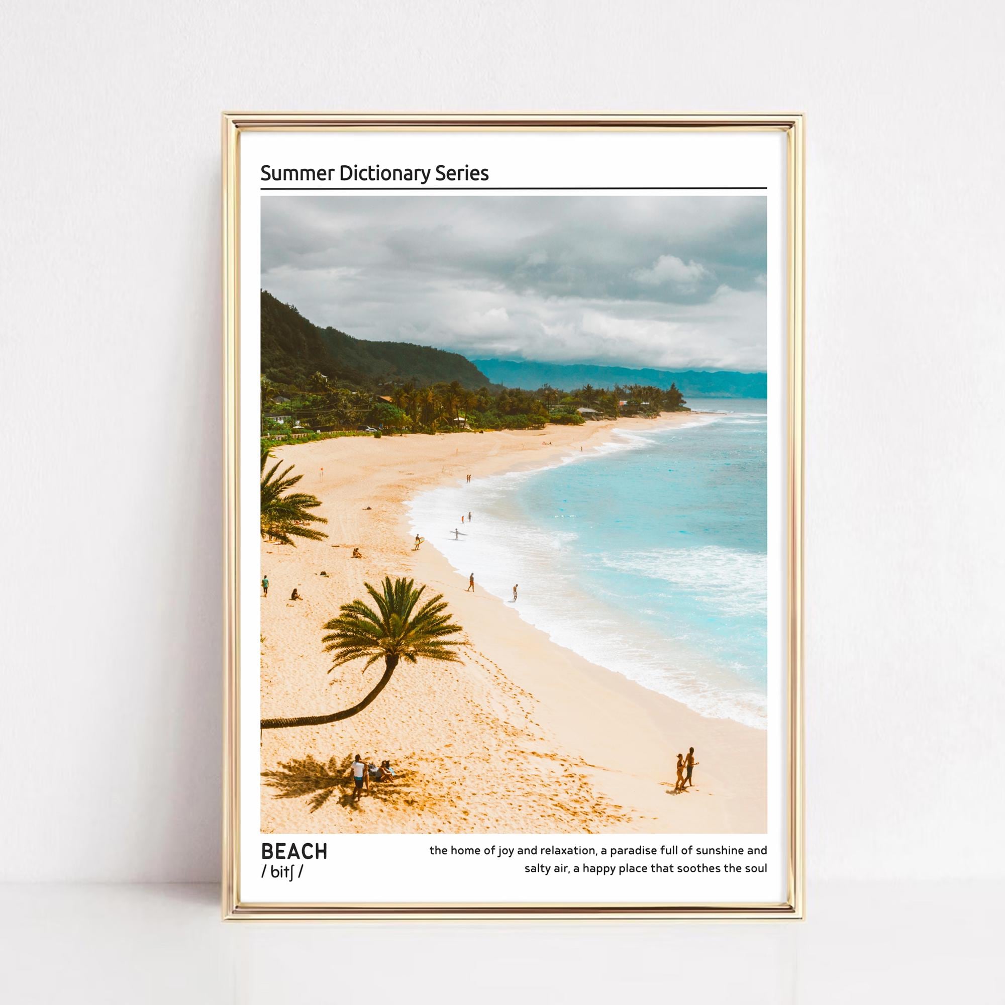 Preppy Beach Definition Wall Art Colorful Coastal Print, Ocean Waves ...