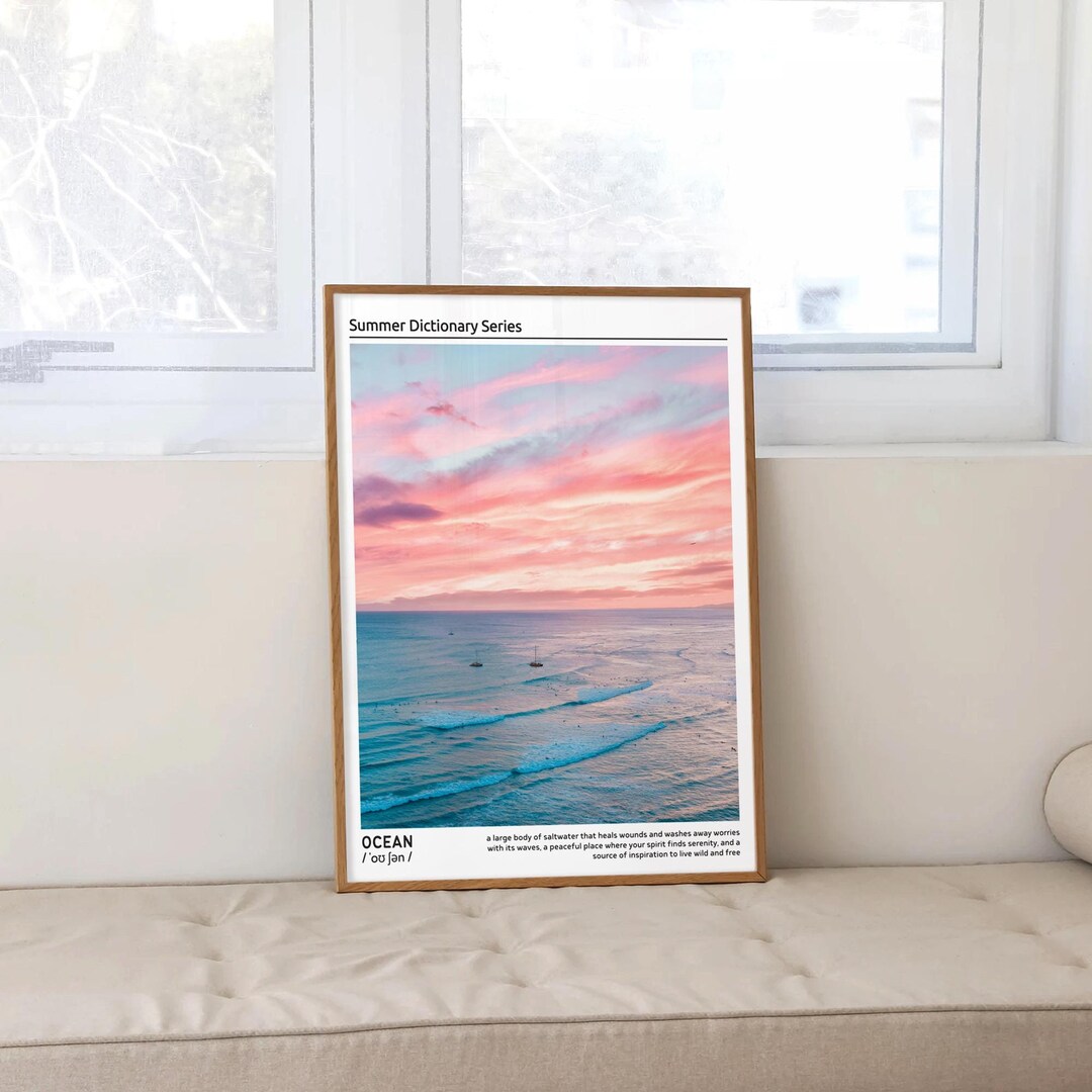 Pastel Ocean Definition Print Beachy Wall Art, Colorful Coastal Poster ...