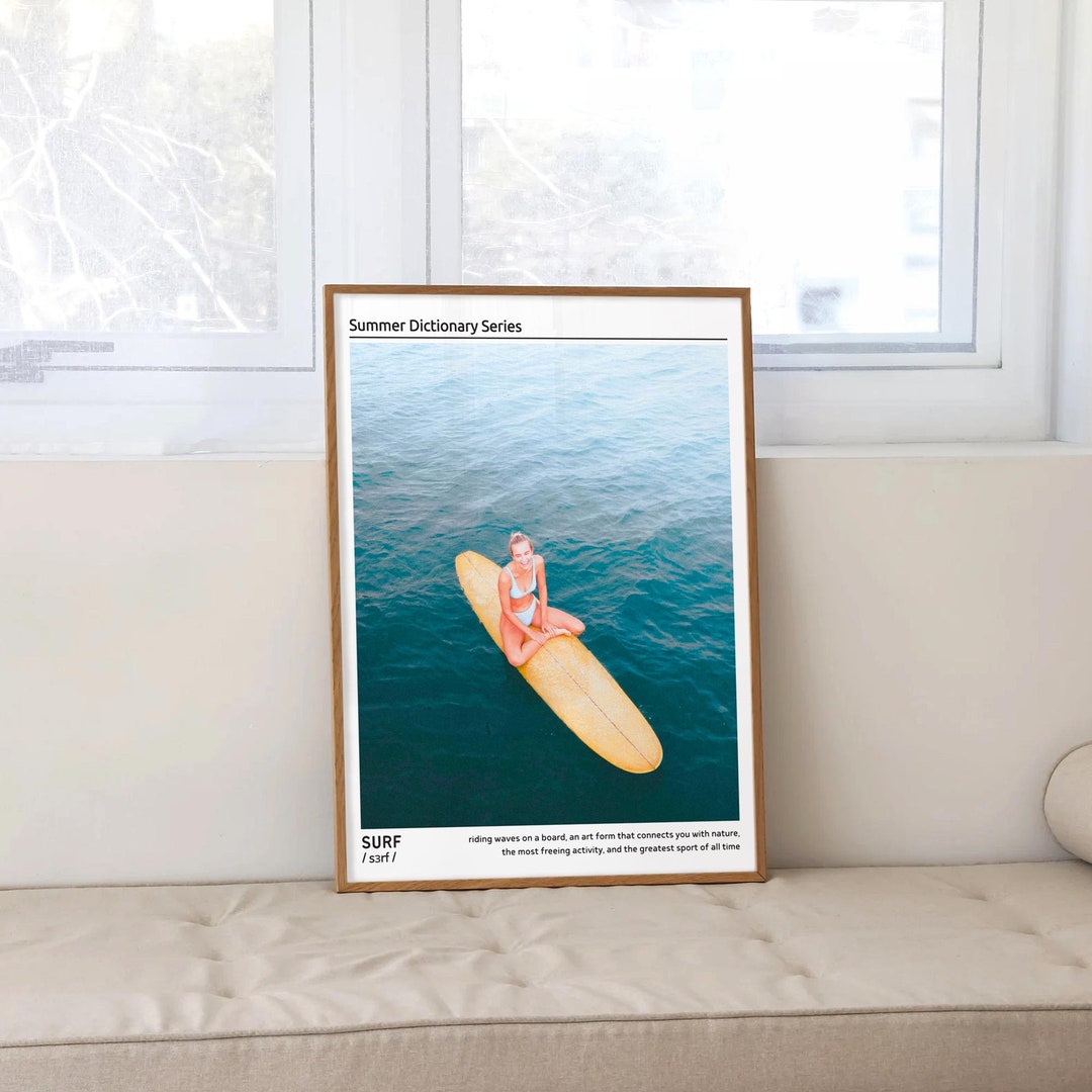 Surf Definition Wall Art Preppy Summer Aesthetic Poster, Modern Beach ...