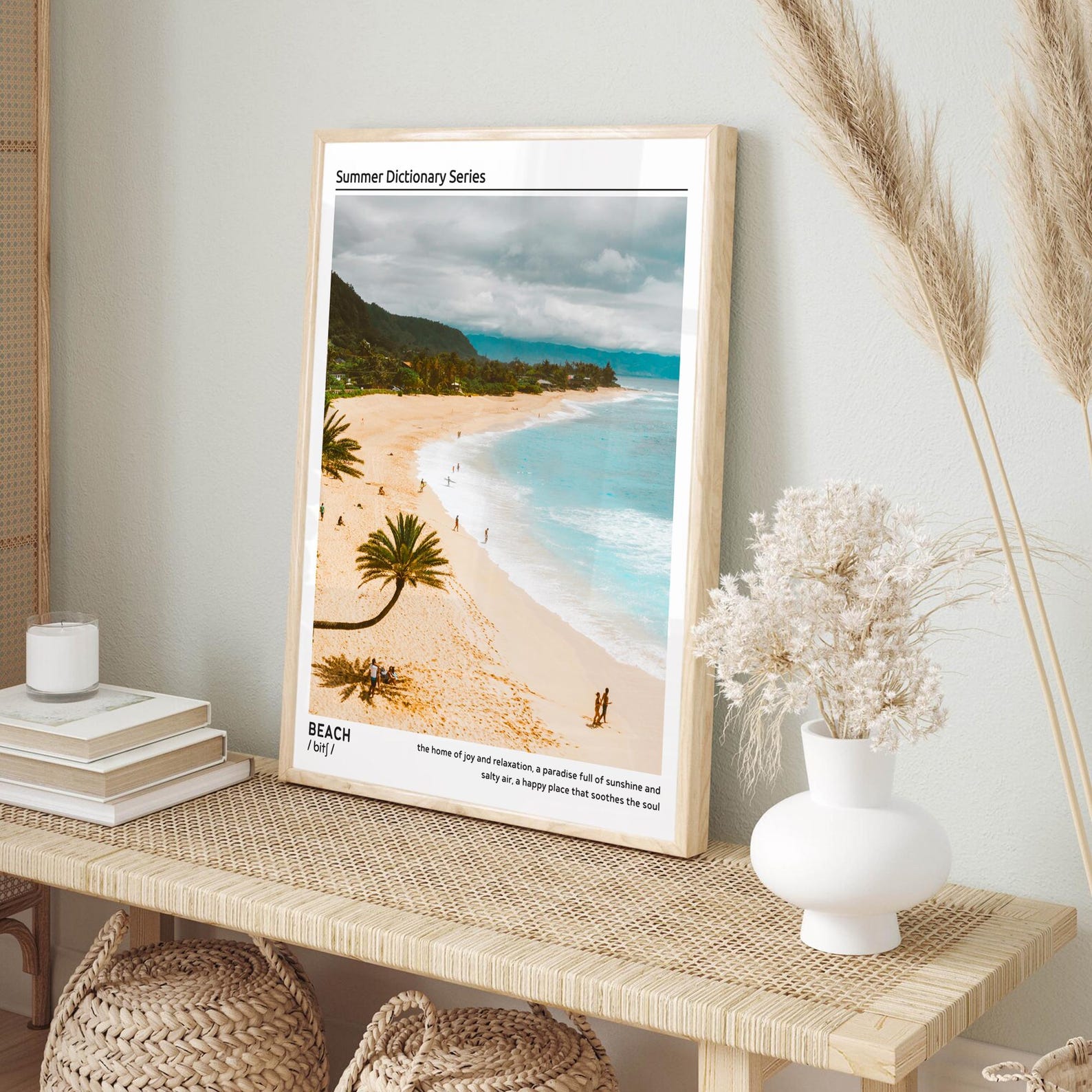 Preppy Beach Definition Wall Art Colorful Coastal Print, Ocean Waves ...