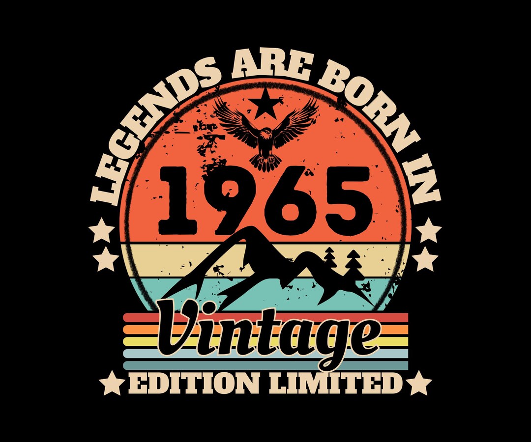 60th Birthday Gift, Made in 1965 Vintage, 60 Years Old Birthday Svg ...