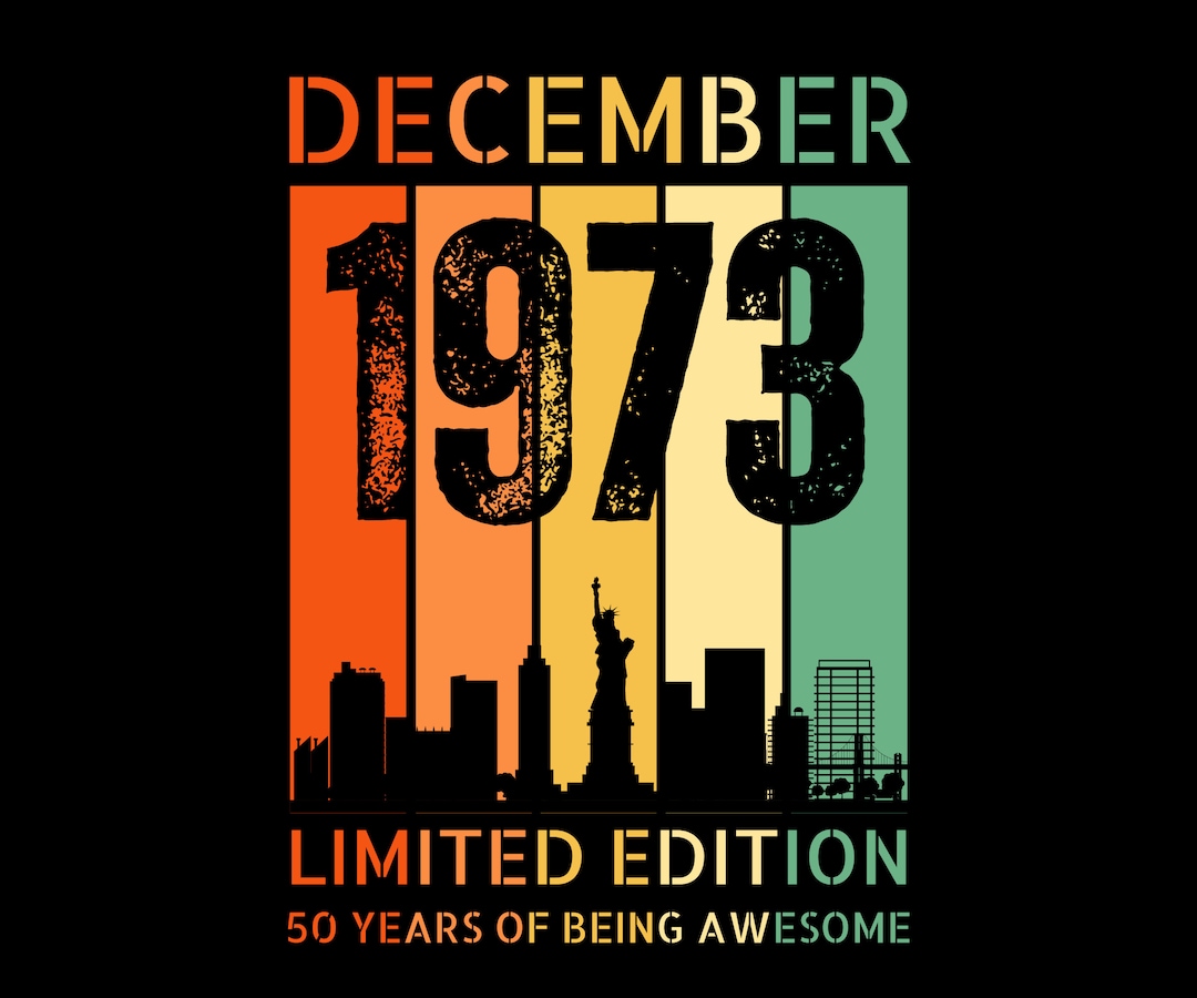 Made in 1973 December 50 Years of Being Awesome Digital SVG PNG - Etsy