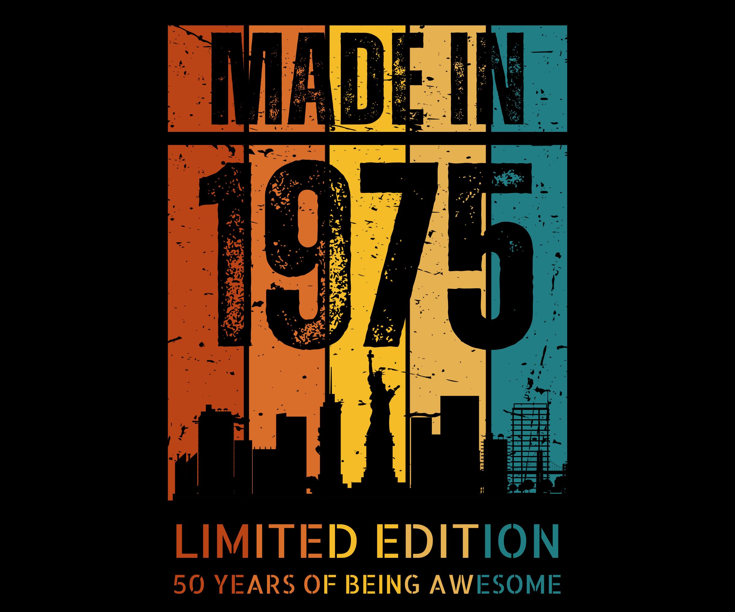 Regalo de 50 cumpleaños, hecho en 1975, vintage, cumpleaños de 50 años, regalo de cumpleaños de ...