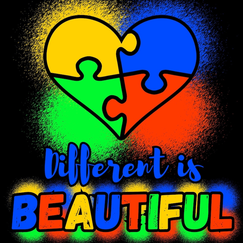 Different is Beautiful Autism PNG Sublimation Design Download, Autism ...