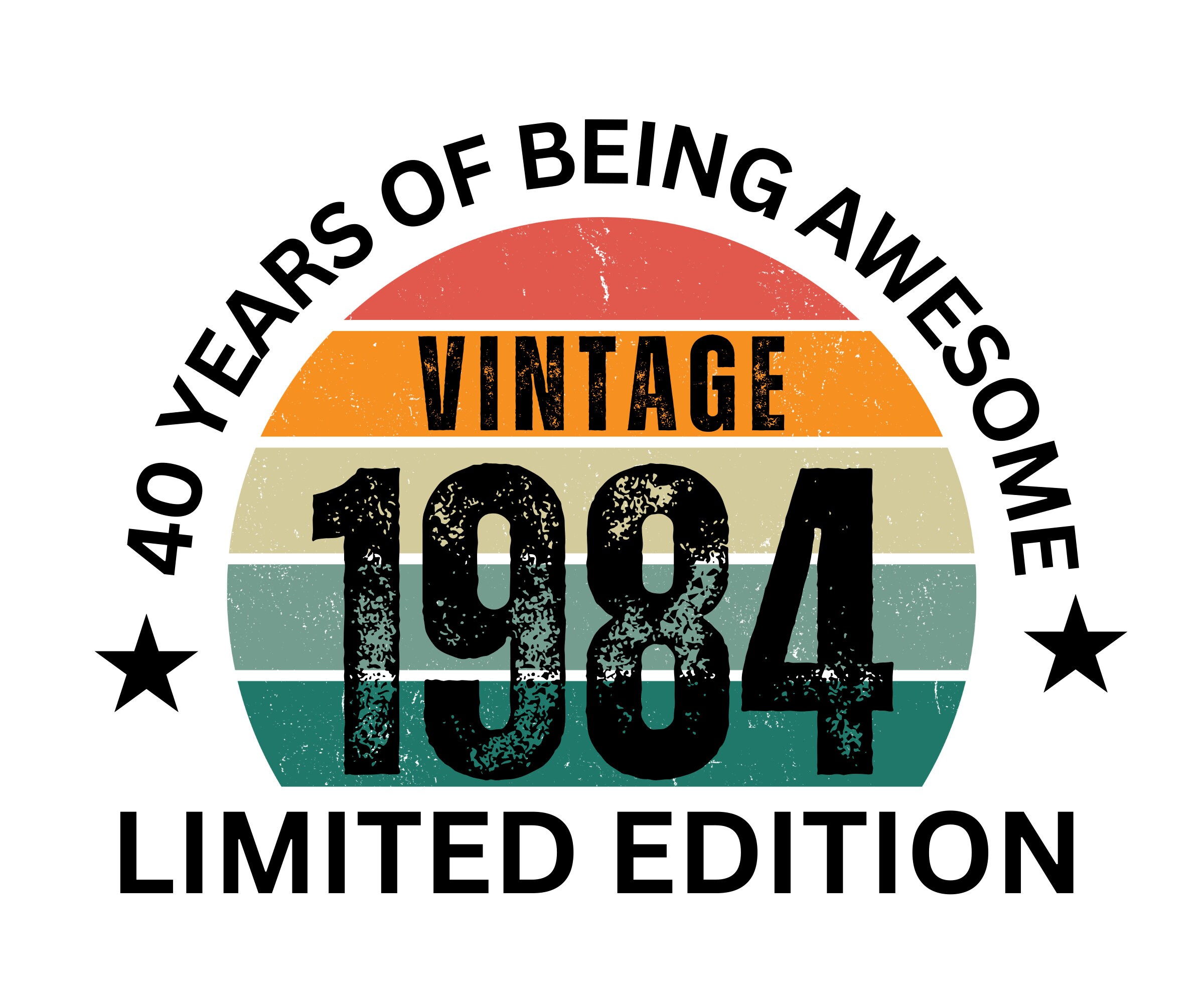 40th Birthday T Made In 1984 Vintage 40 Years Old Birthday Svg