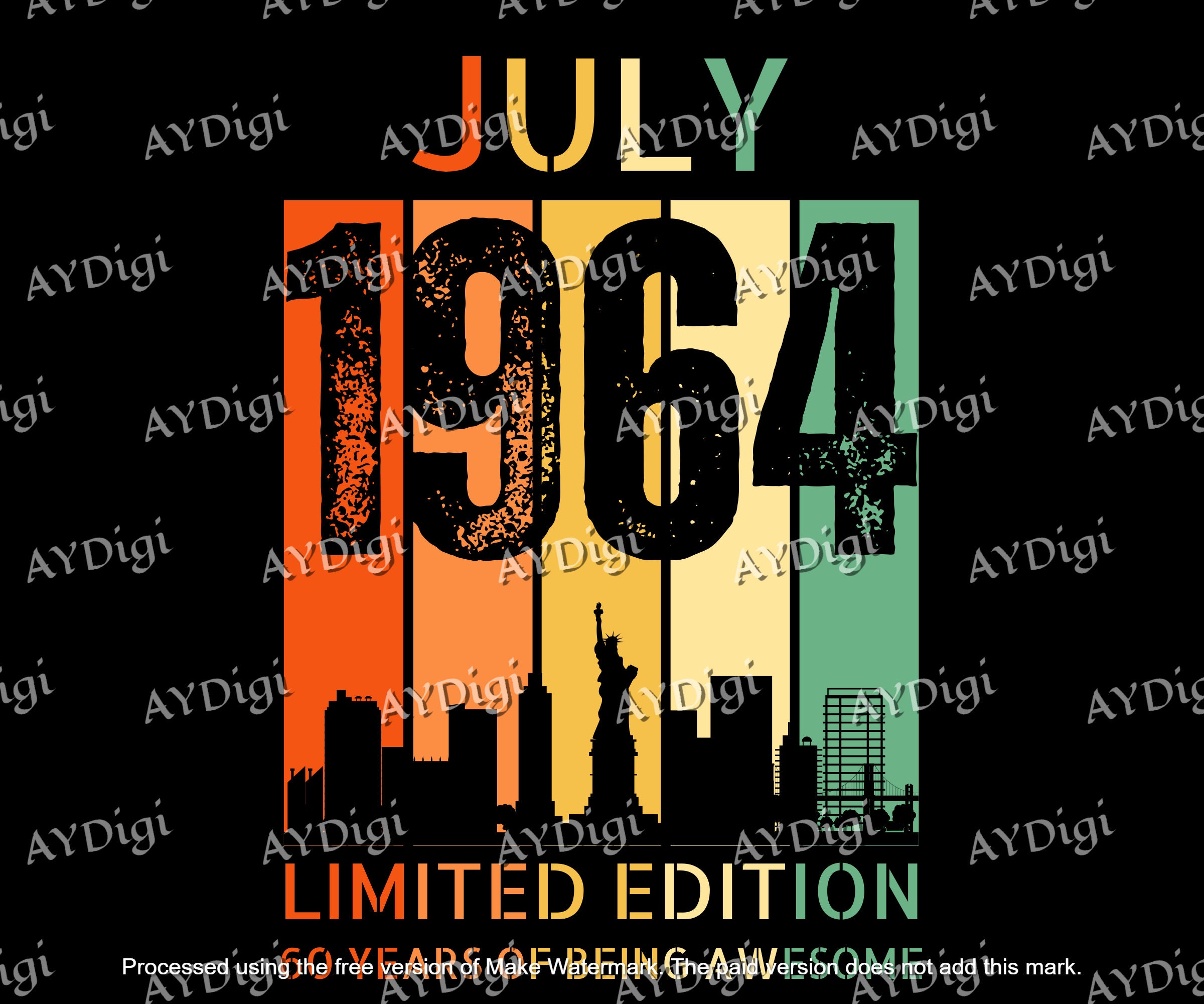July Vintage 1964 60th Birthday: Digital Edition for Classic Gift Ideas ...
