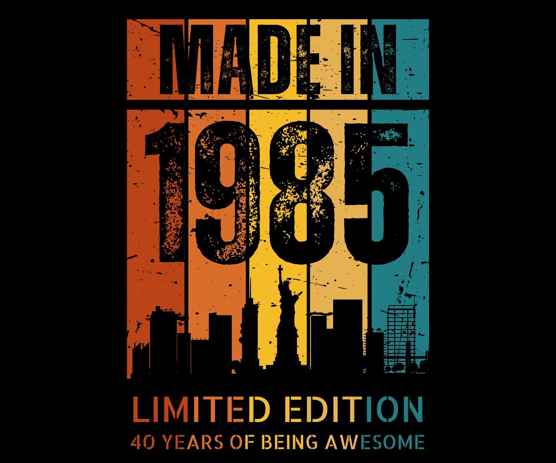 40th Birthday Gift, Made in 1985 Vintage, 40 Years Old Birthday Svg ...