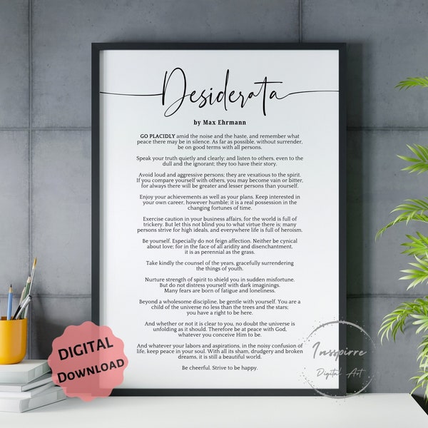 Max Ehrmann Poem - Etsy