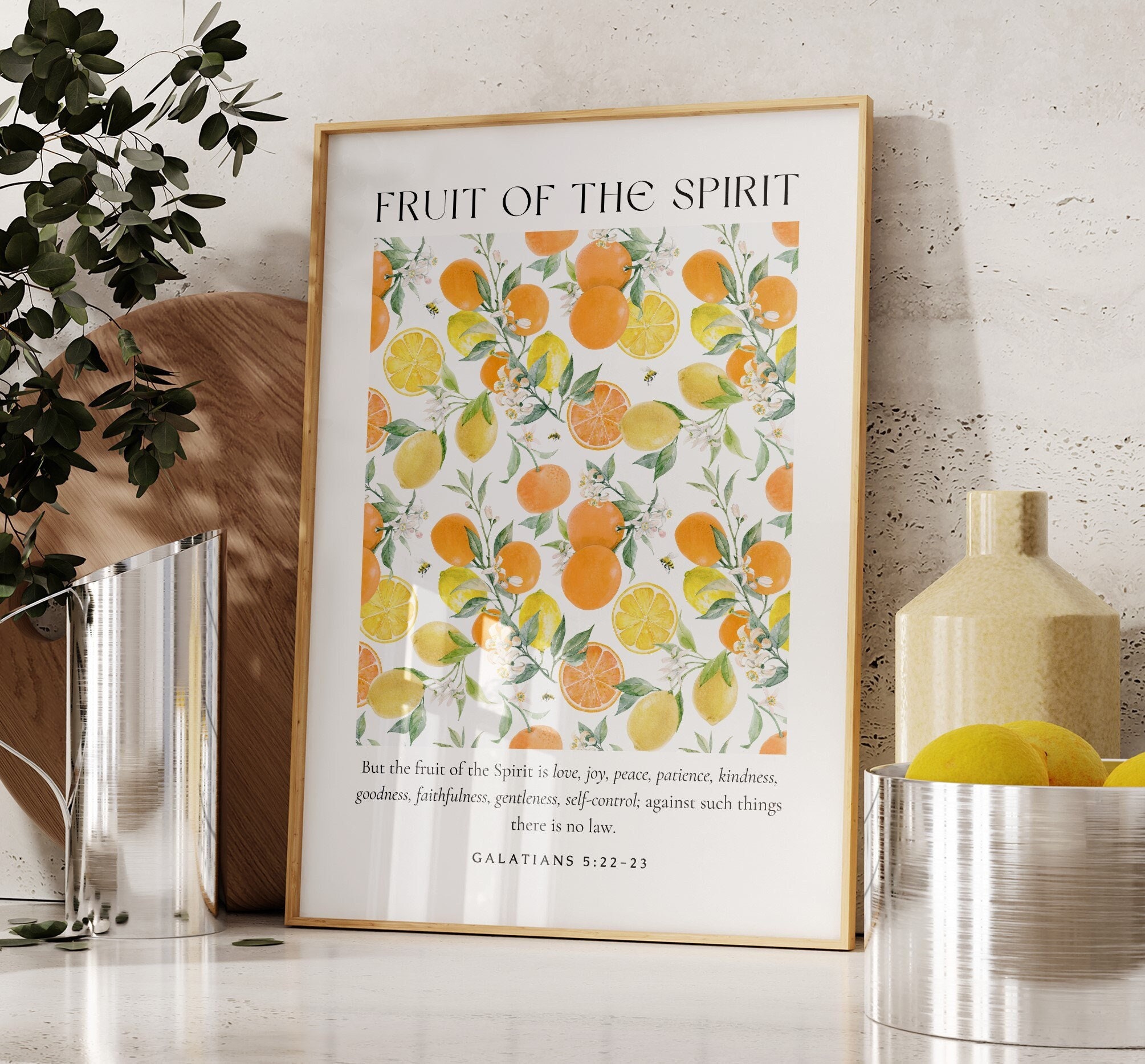 Fruit of the Spirit PRINTABLE, Galatians 5:22-23, Vintage Bible Verse ...