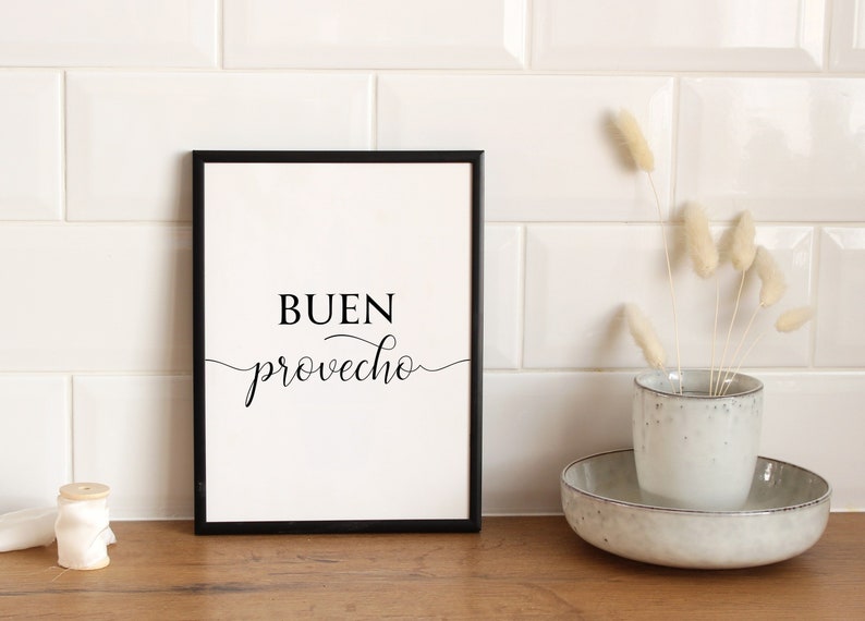 Buen Provecho PRINTABLE, Bon Appétit Sign, Spanish Kitchen Décor ...