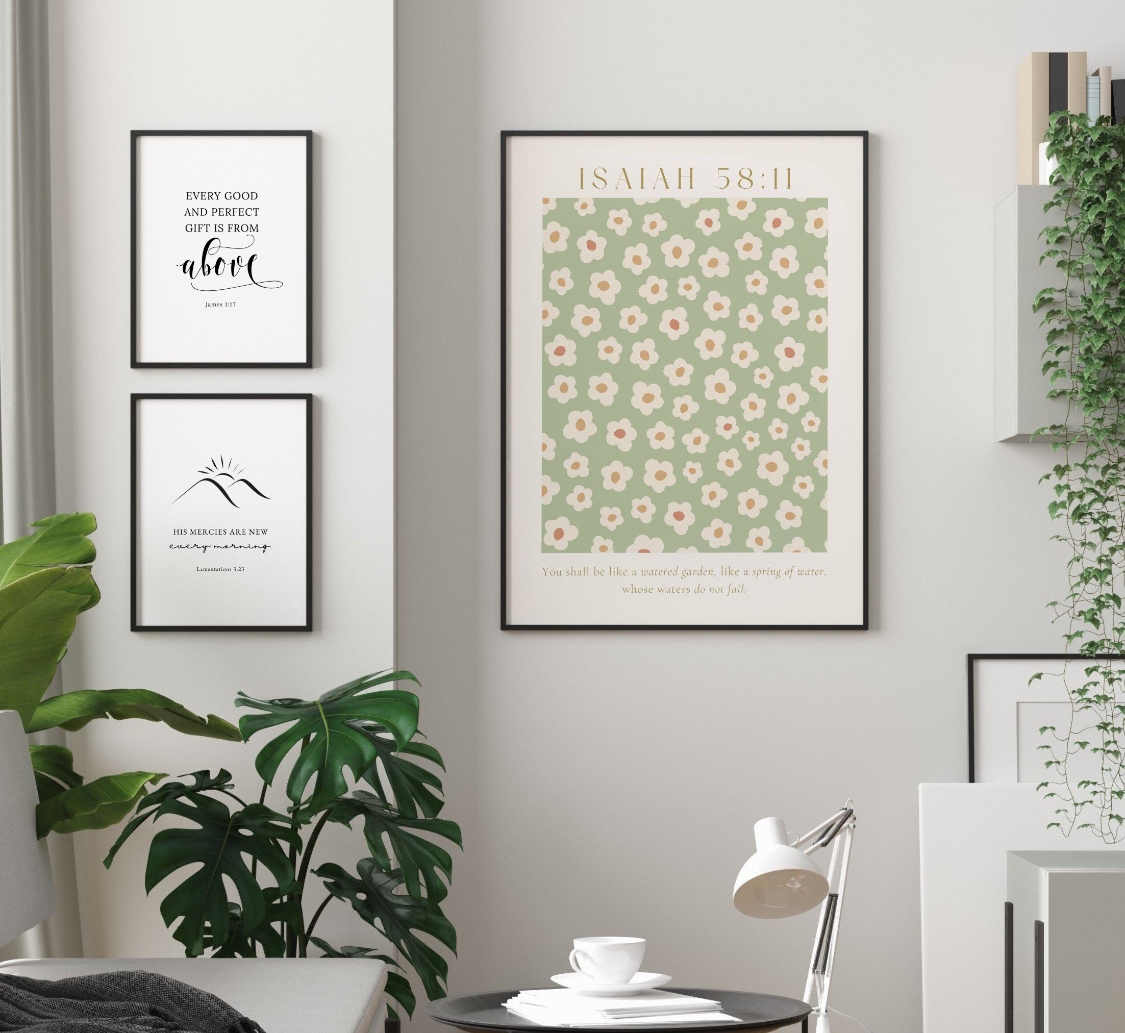 Isaiah 58:11 PRINTABLE, Vintage Bible Verse Wall Decor, Floral ...