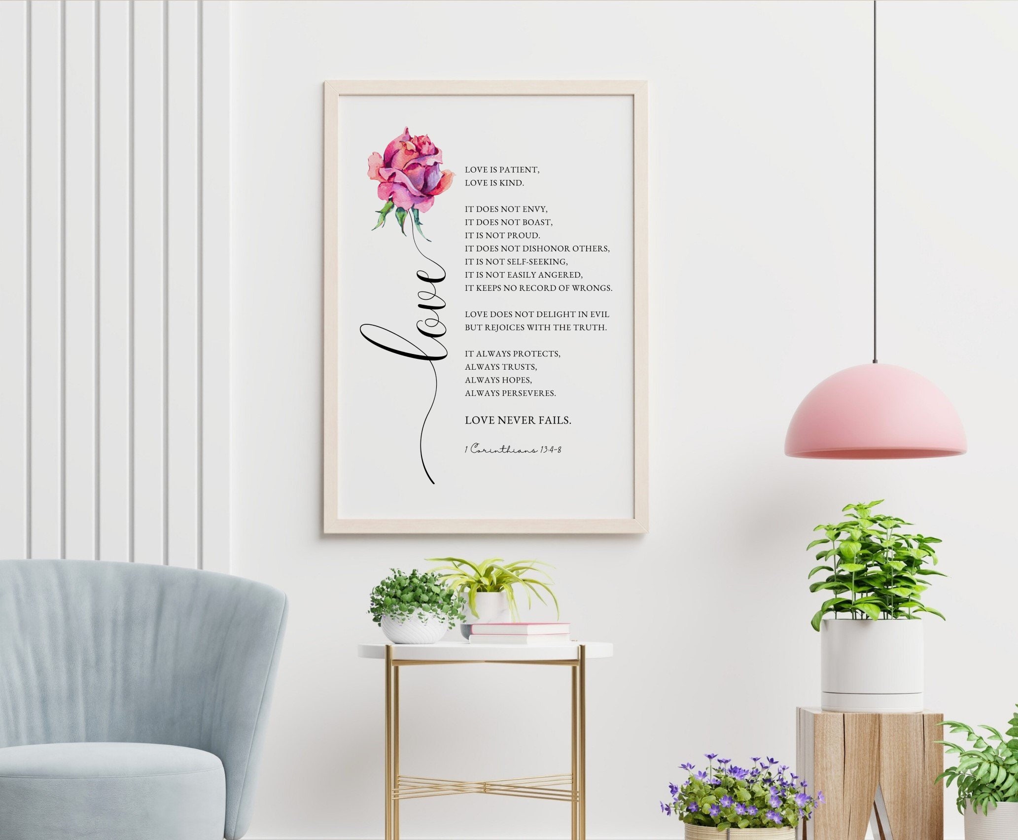 1 Corinthians 13:4-8 PRINTABLE, Love is Patient, Love Never Fails ...