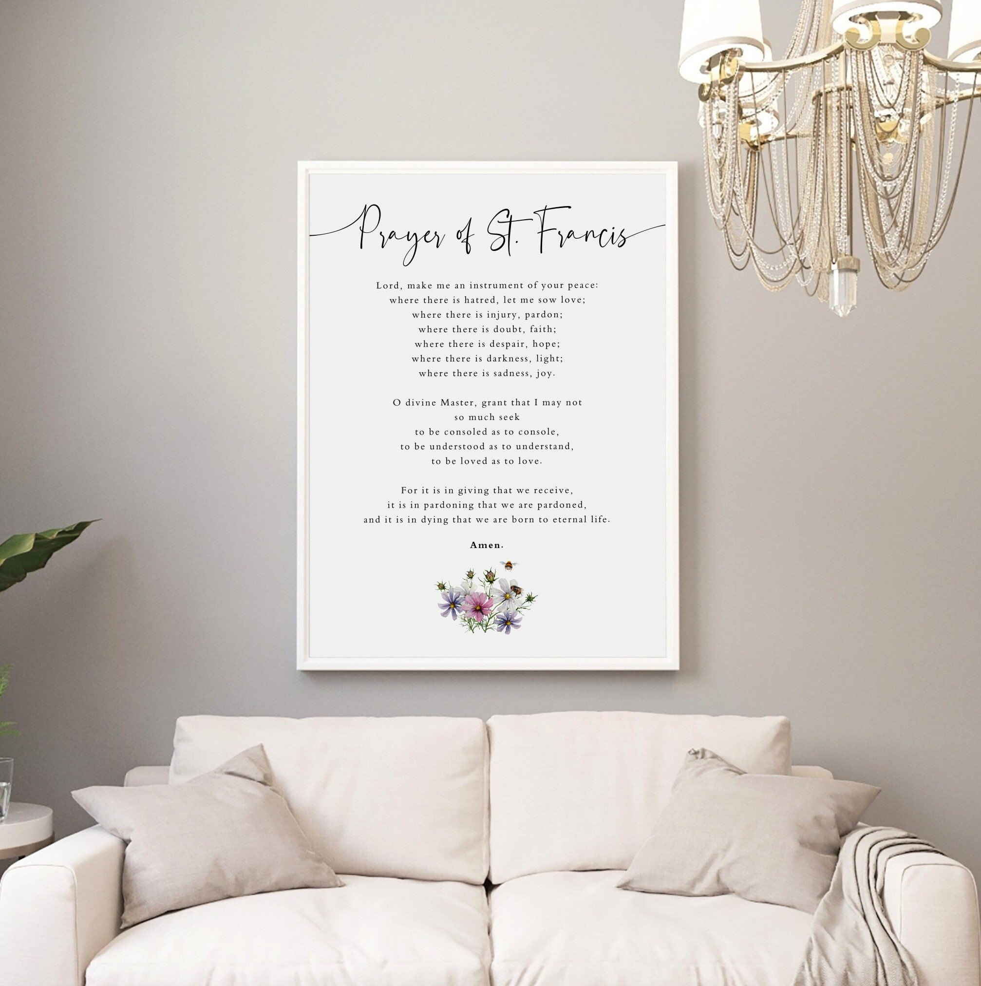 Prayer of St. Francis of Assissi PRINTABLE, Catholic Prayer Wall Decor ...