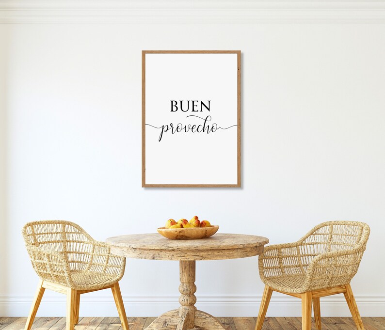 Buen Provecho PRINTABLE, Bon Appétit Sign, Spanish Kitchen Décor ...