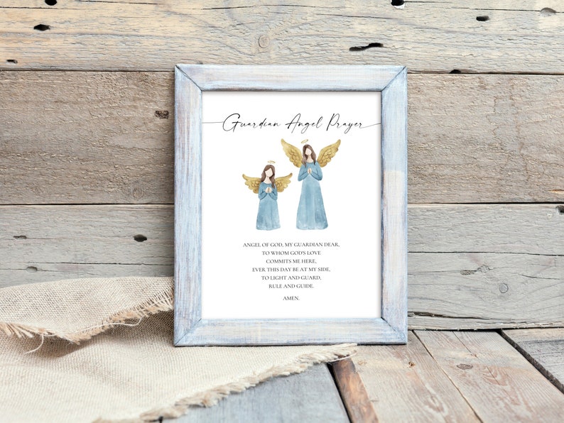 Guardian Angel Prayer PRINTABLE, Angel of God, Kids Room Wall Art ...