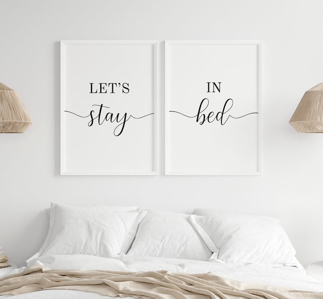 Let's Stay in Bed PRINTABLES, Bedroom Wall Art, Valentine's Day Décor ...