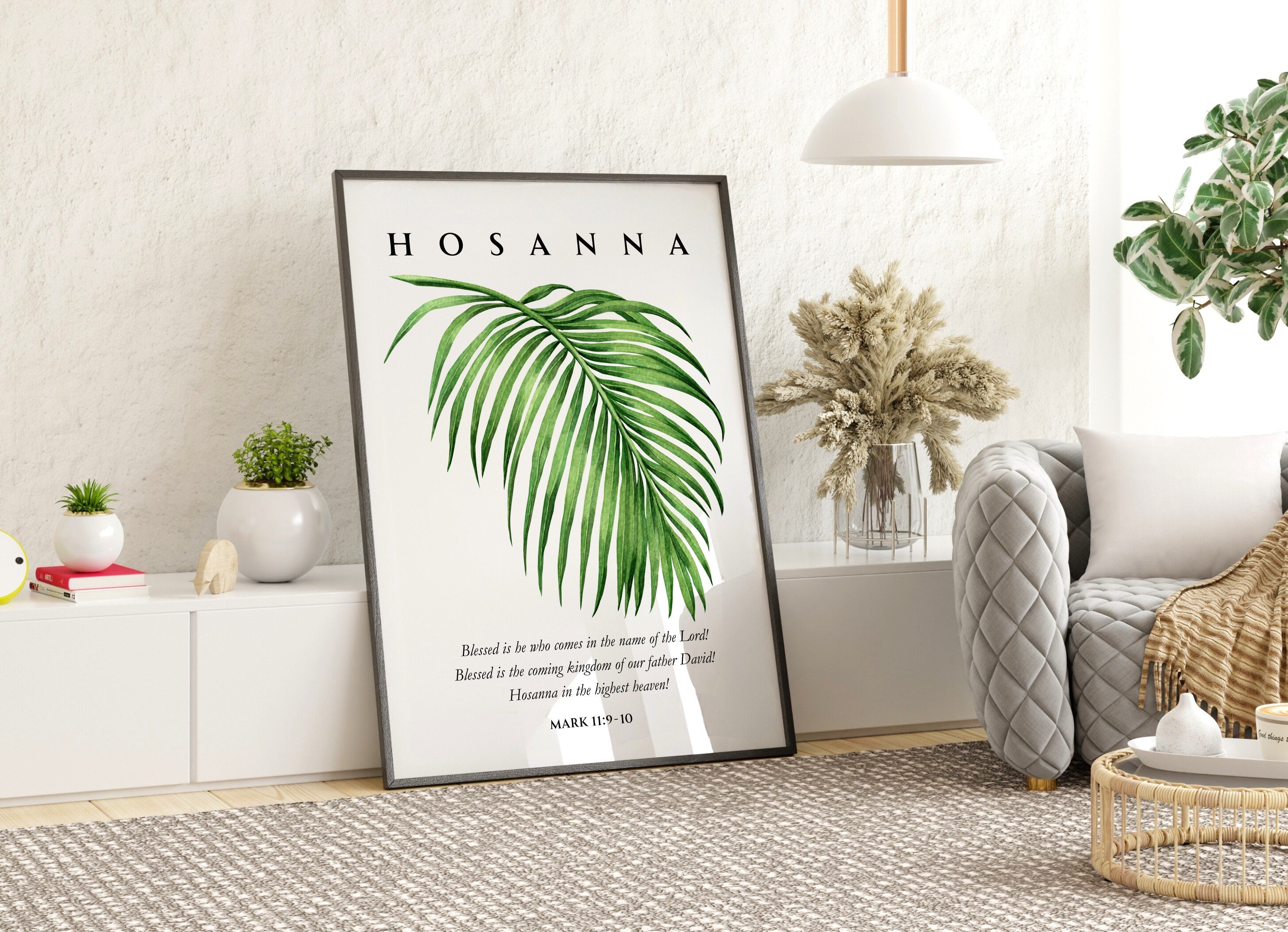 Hosanna in the Highest Heaven PRINTABLE, Mark 11:9-10, Palm Sunday Wall ...