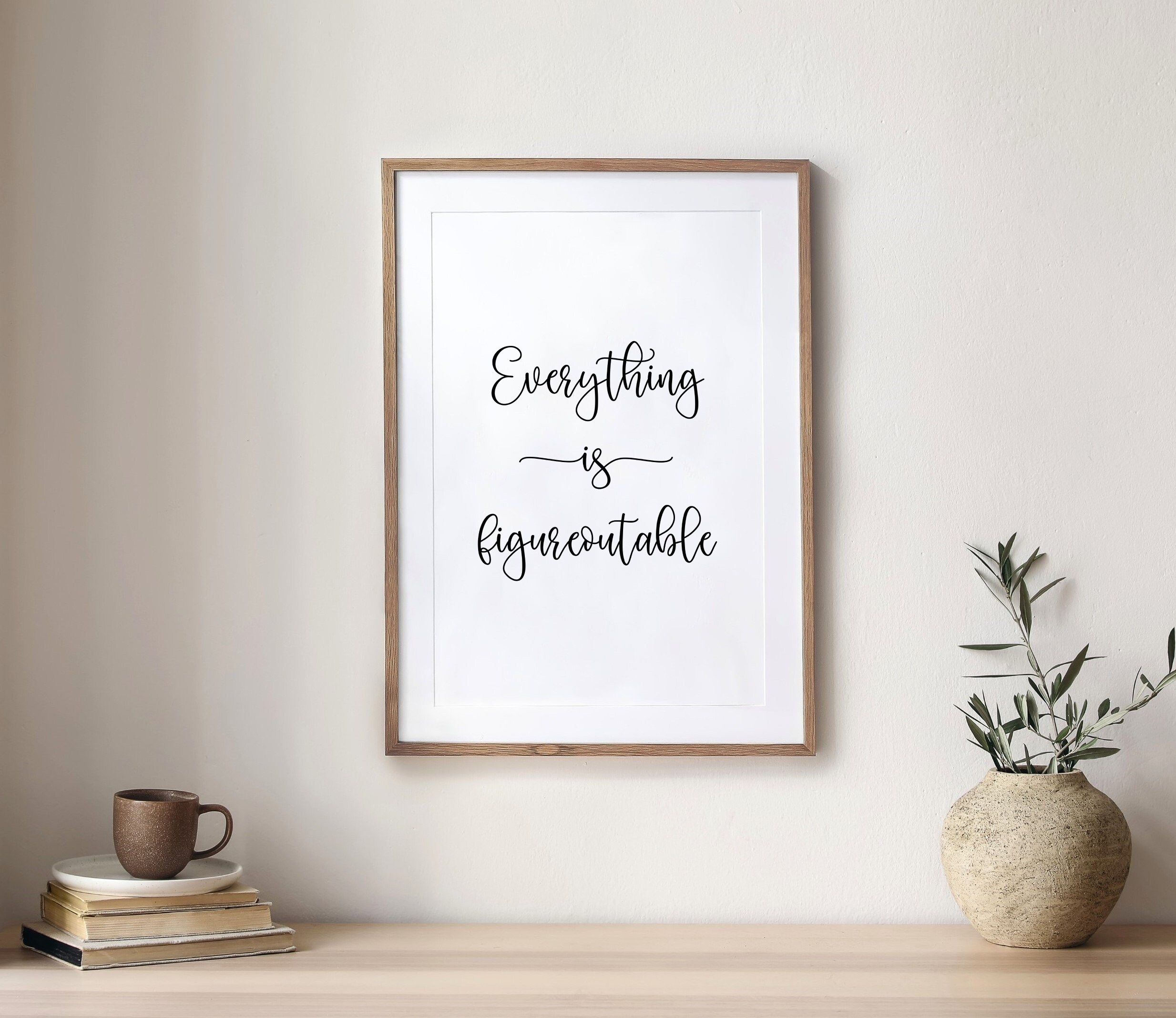 Everything is Figureoutable PRINTABLE, Inspirational Quote Wall Art ...