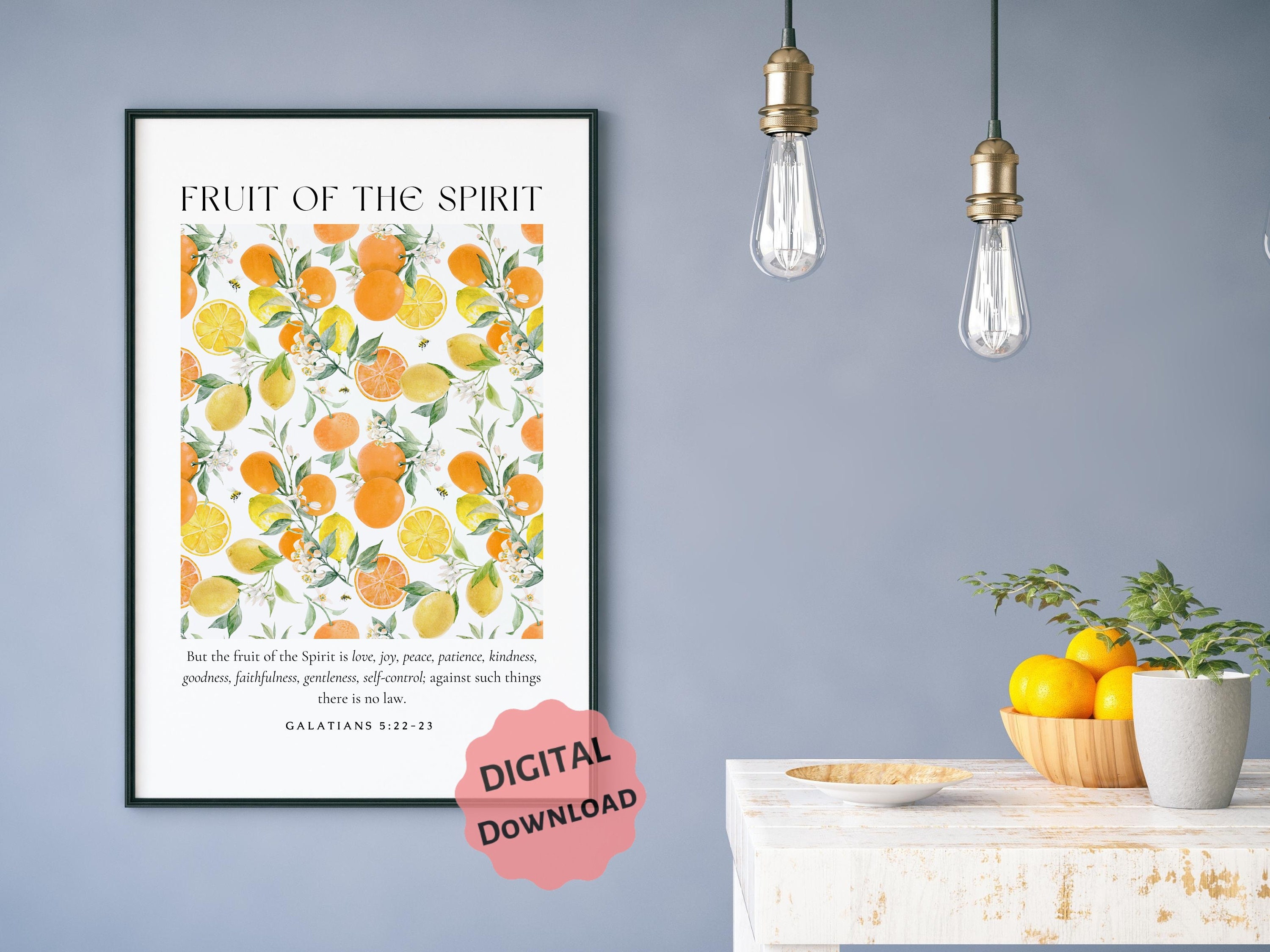 Fruit of the Spirit PRINTABLE, Galatians 5:22-23, Vintage Bible Verse ...