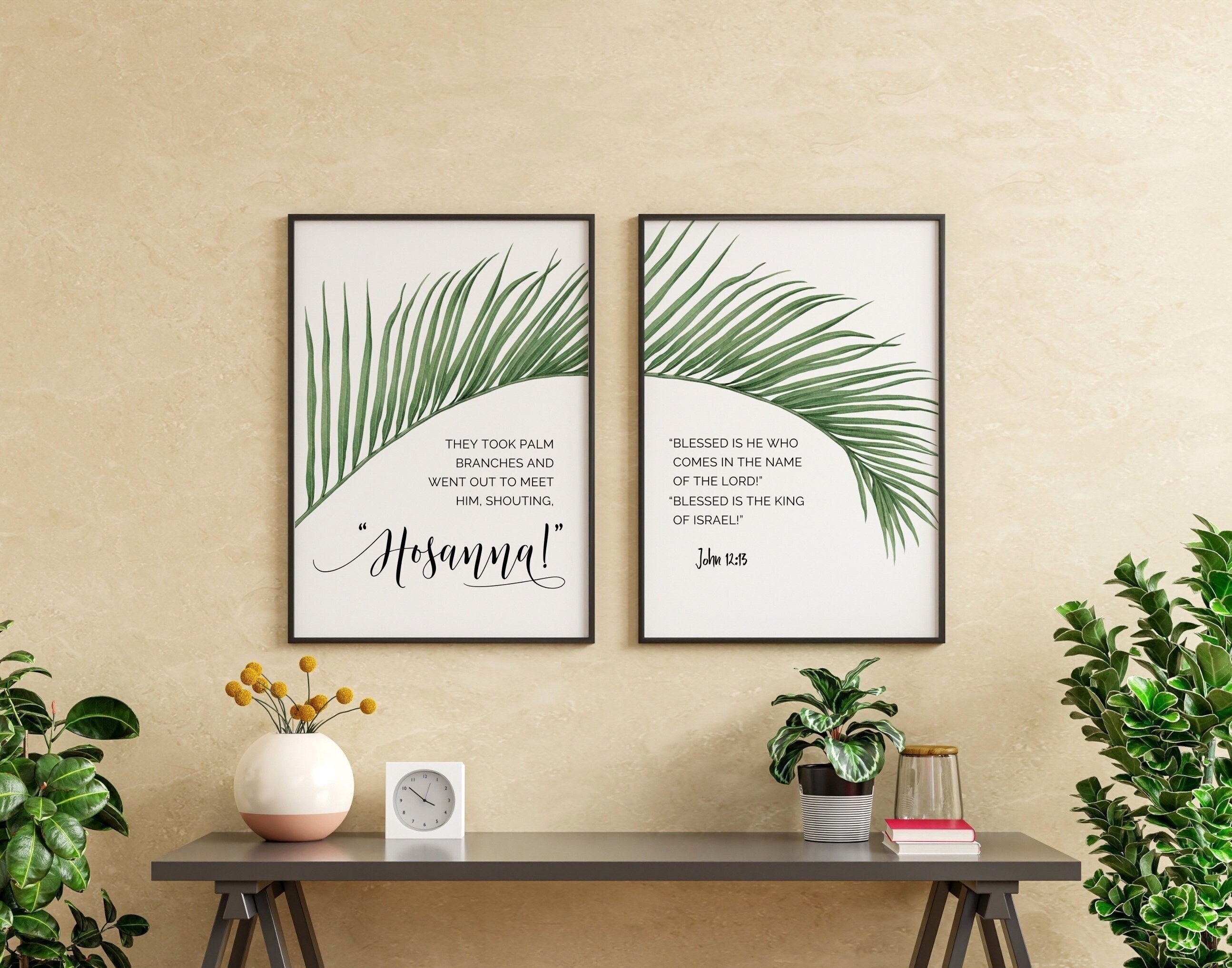 John 12:13, Hosanna Set of 2 PRINTABLES, Palm Sunday Wall Decor ...