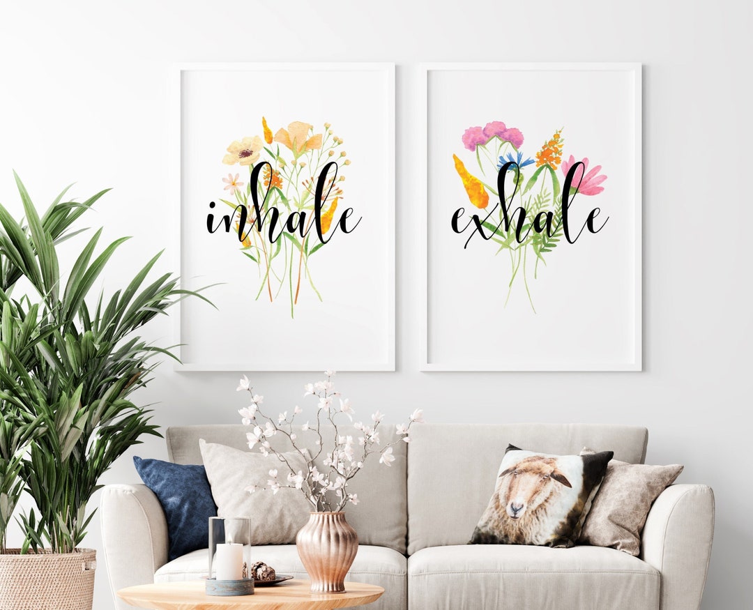 Inhale Exhale 2er Set DRUCKBAR, Entspannung Poster, Meditation ...