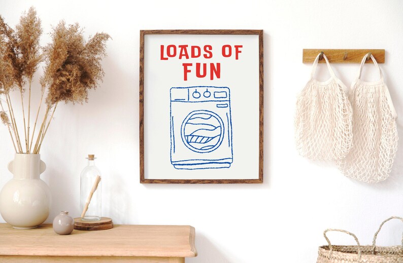 Loads of Fun PRINTABLE, Retro Laundry Room Wall Art, *DIGITAL DOWNLOAD ...