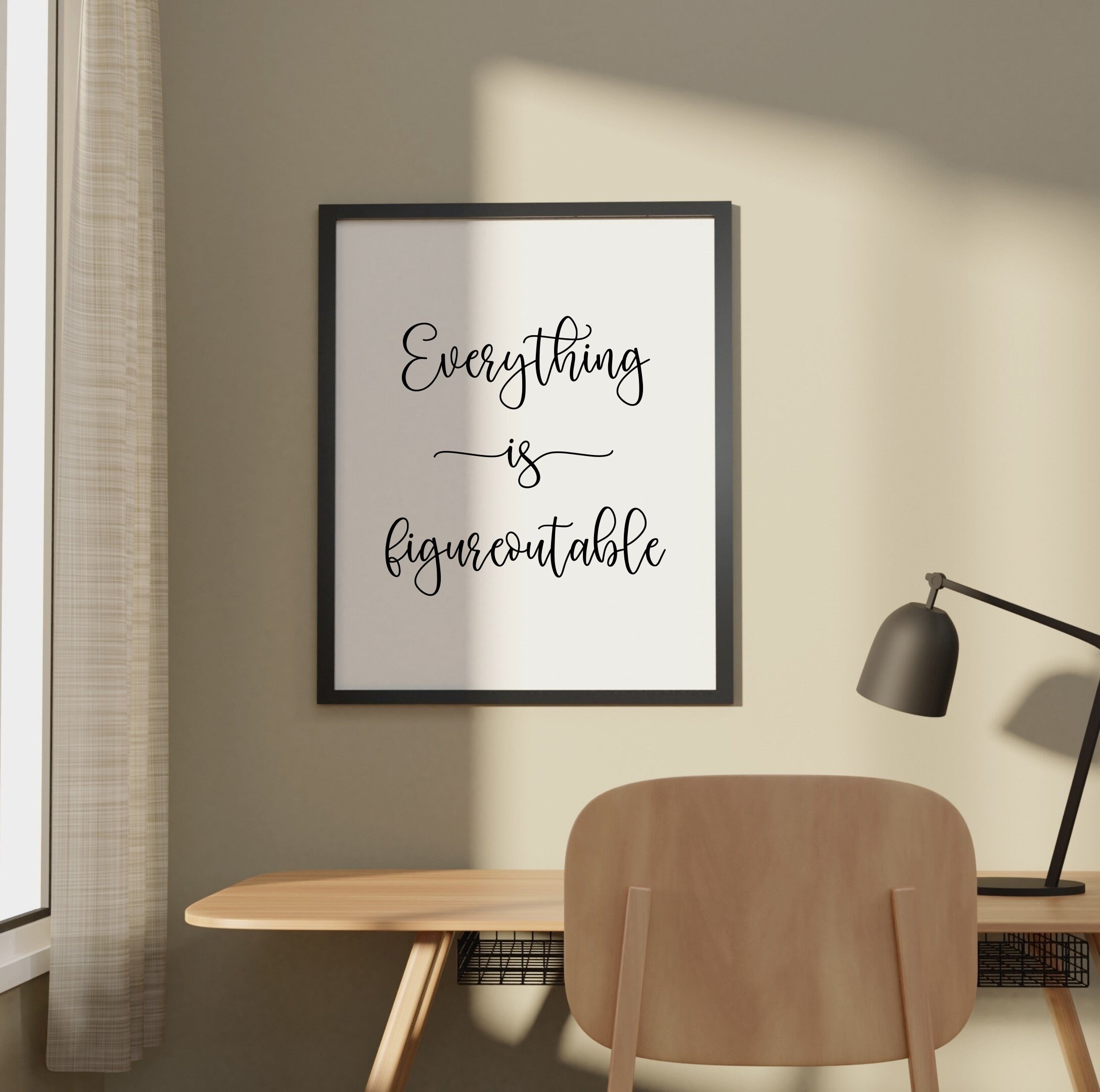 Everything is Figureoutable PRINTABLE, Inspirational Quote Wall Art ...