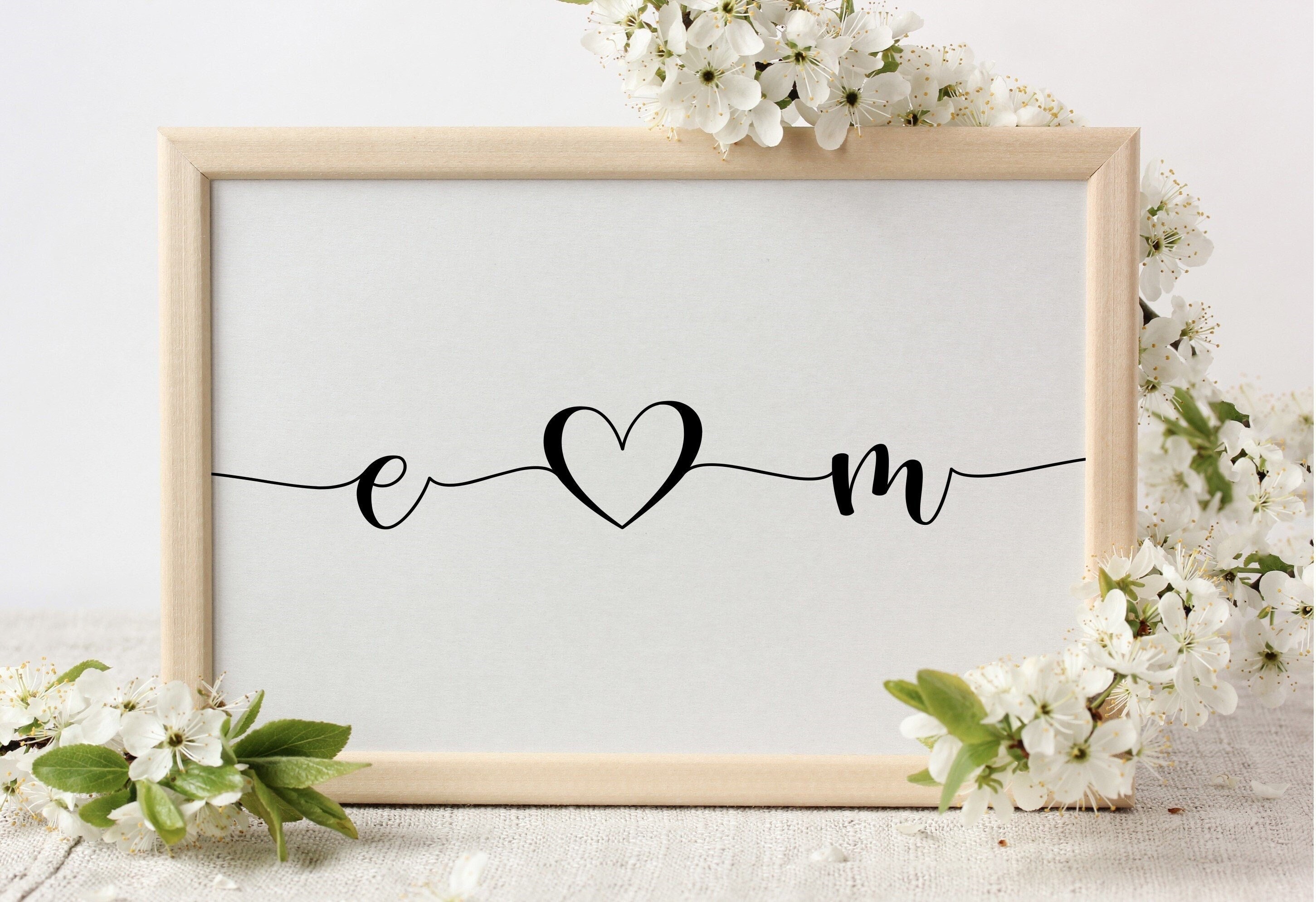 Custom Couple Name Initials PRINTABLE, Personalised Wedding Anniversary ...
