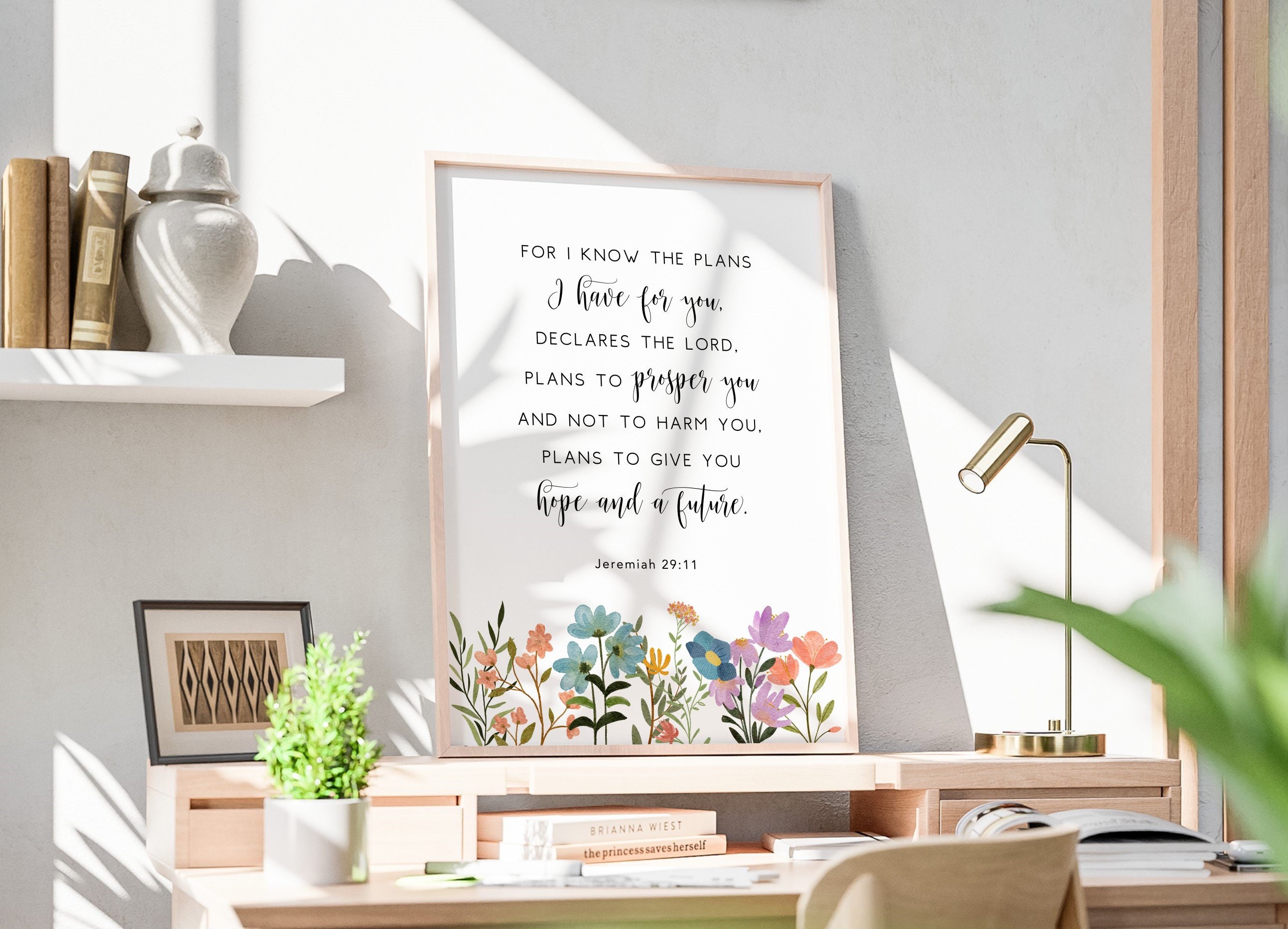 Jeremiah 29:11 PRINTABLE, Plans I Have for You, Floral Bible Verse Wall ...