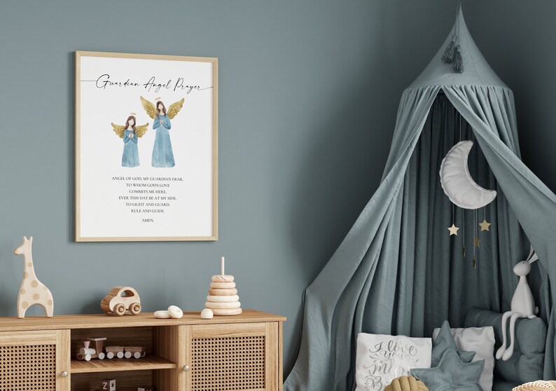 Guardian Angel Prayer PRINTABLE, Angel of God, Kids Room Wall Art ...