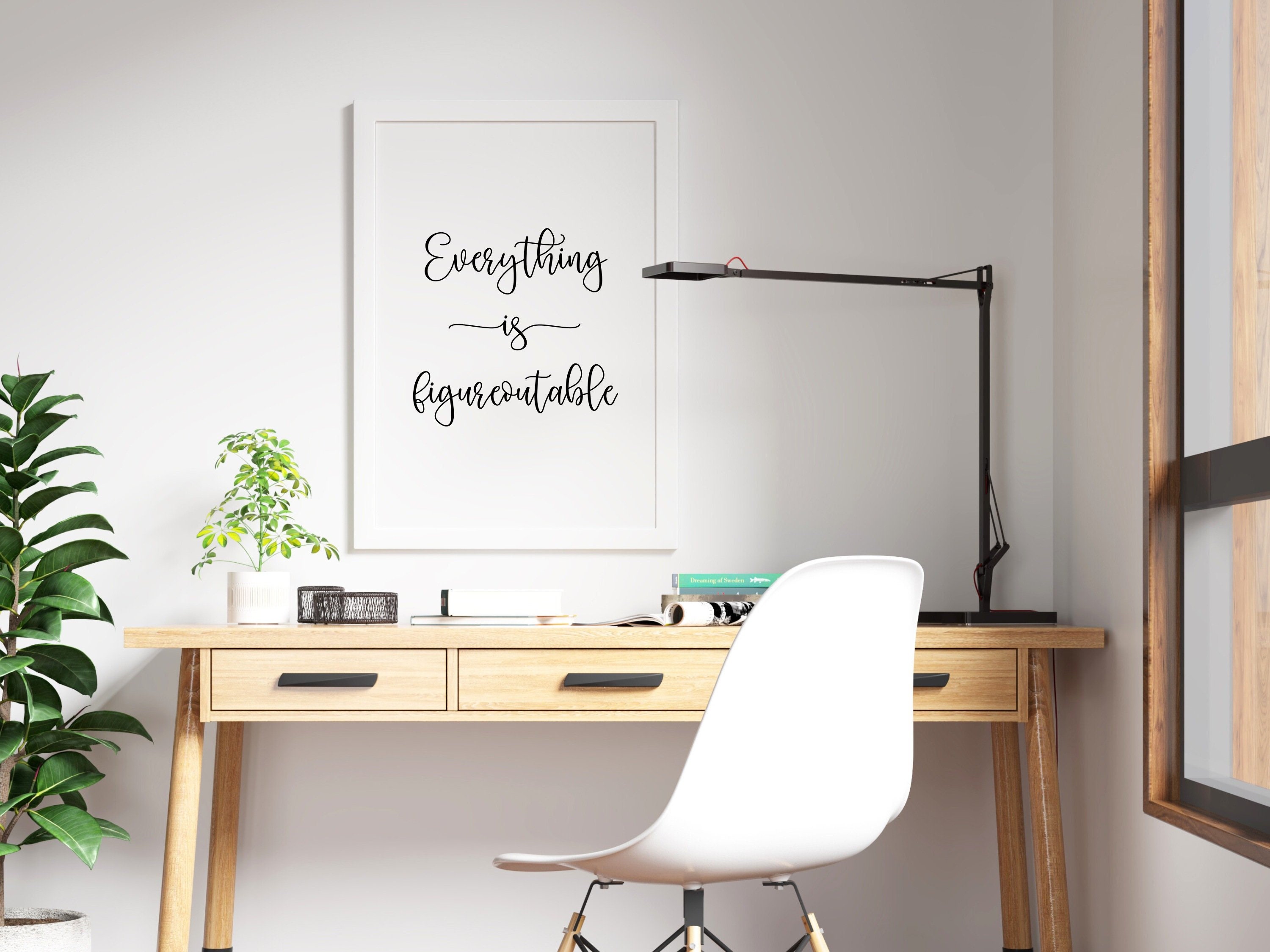 Everything is Figureoutable PRINTABLE, Inspirational Quote Wall Art ...