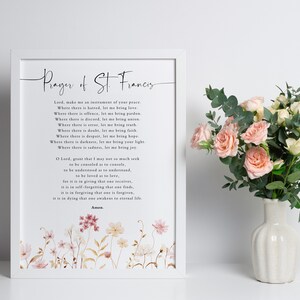 Prayer of St. Francis PRINTABLE, Peace Prayer Poster, Catholic Prayer ...