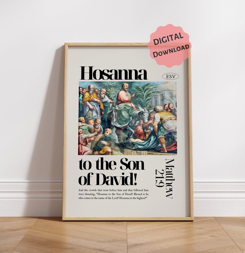 Jesus' Triumphal Entry PRINTABLE, Hosanna Wall Art, Palm Sunday ...