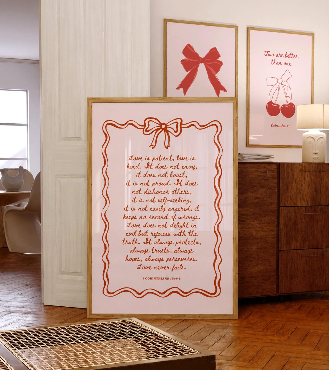 Love is Patient Love is Kind PRINTABLE, Retro Coquette Decor, *DIGITAL ...
