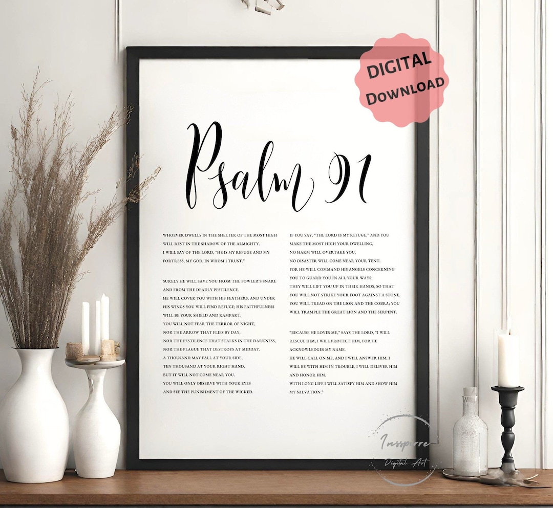 Psalm 91 PRINTABLE, Whoever Dwells in the Shelter, Minimalist Christian ...