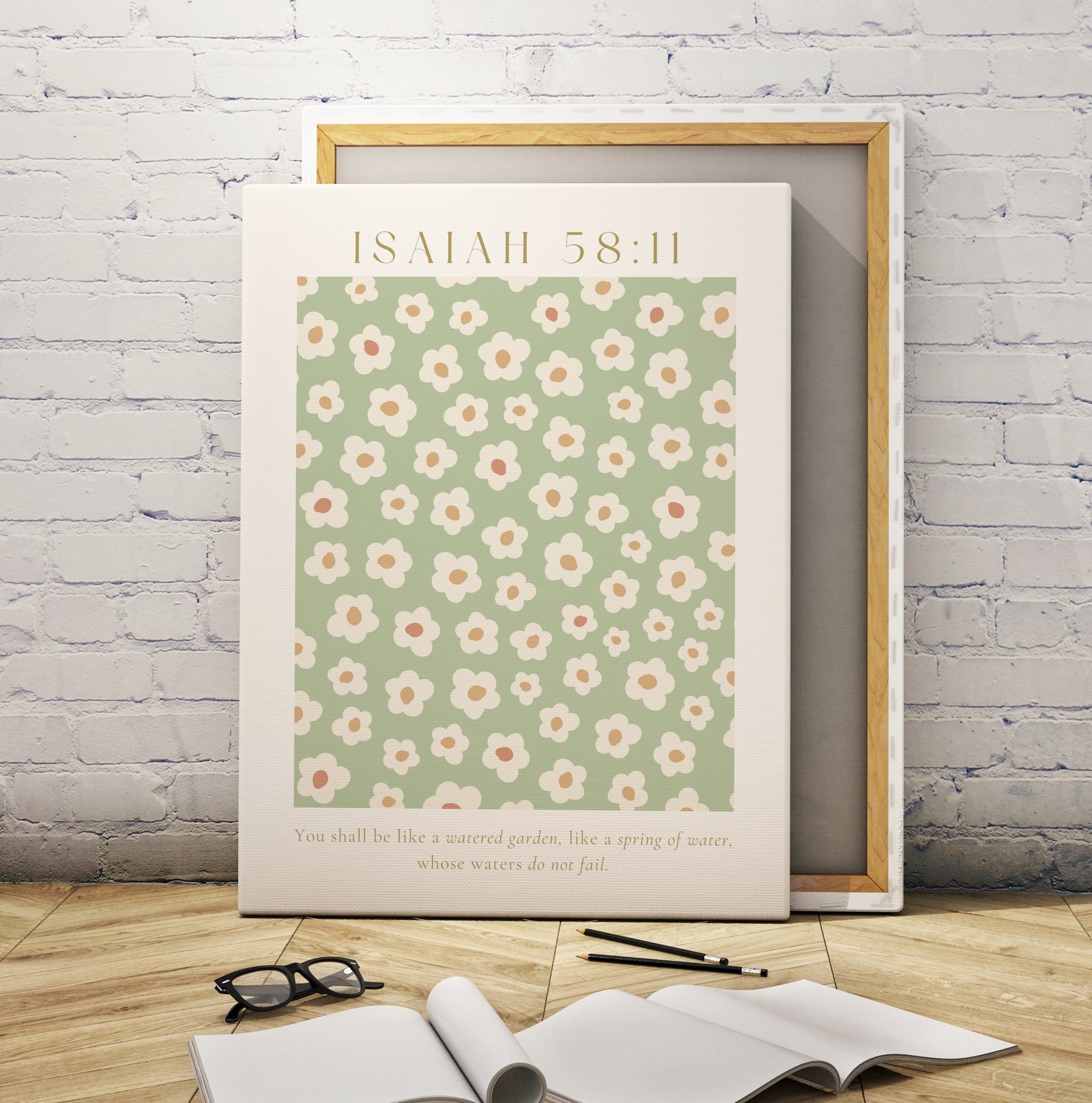 Isaiah 58:11 PRINTABLE, Vintage Bible Verse Wall Decor, Floral ...