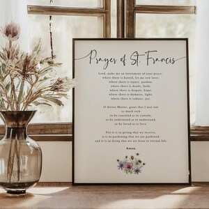 Prayer of St. Francis of Assissi PRINTABLE, Catholic Prayer Wall Decor ...