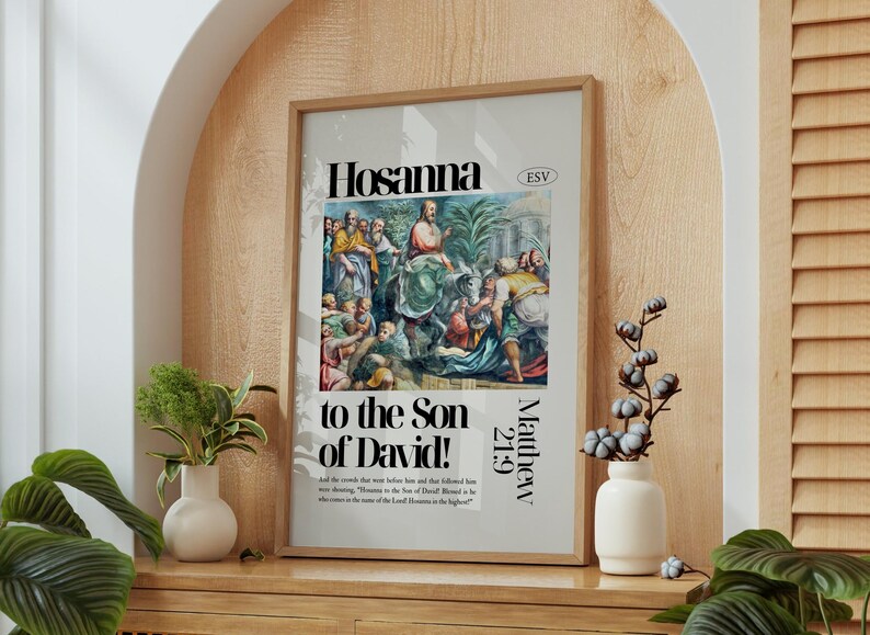 Jesus' Triumphal Entry PRINTABLE, Hosanna Wall Art, Palm Sunday ...