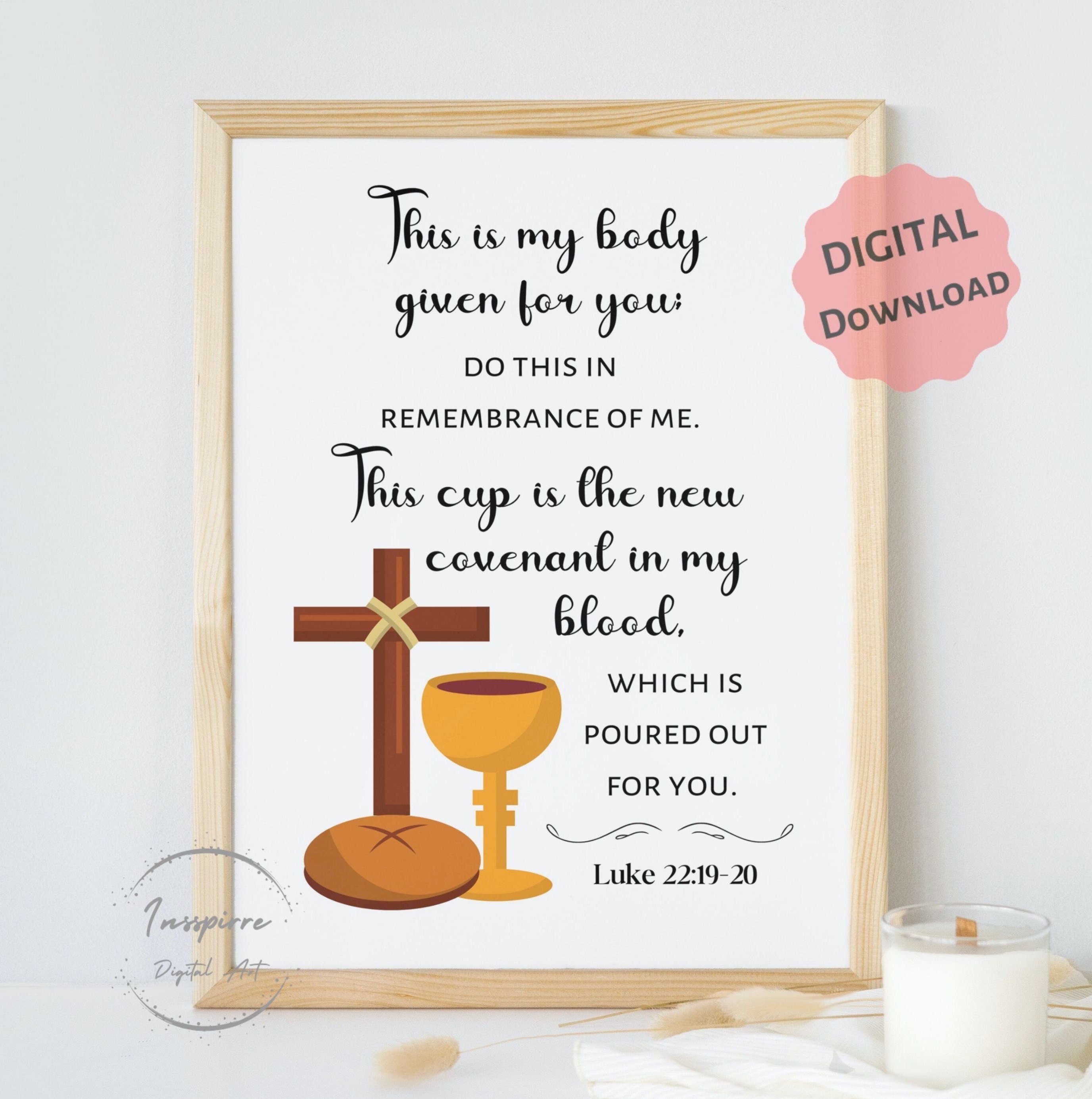 Holy Thursday PRINTABLE, Luke 22:19-20, the Last Supper Sign, *DIGITAL ...