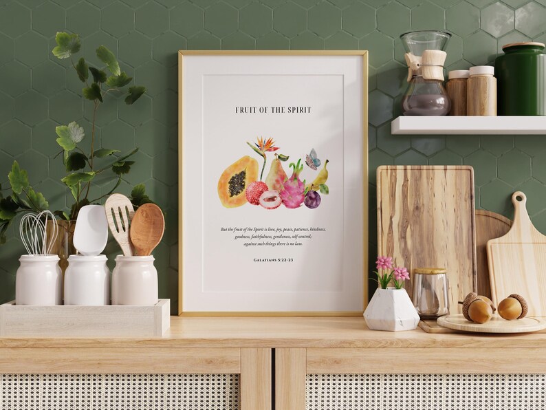 Fruit of the Spirit PRINTABLE, Kitchen Scripture Decor, Galatians 5:22 ...