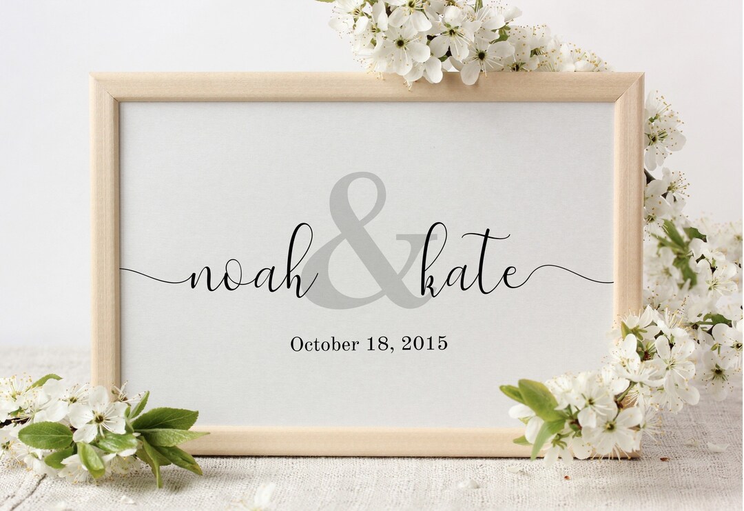 Personalized Gift, Couple Names PRINTABLE, Custom Wedding Date Poster ...