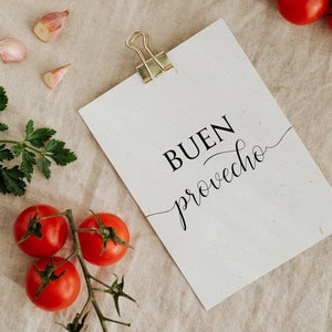 Buen Provecho PRINTABLE, Bon Appétit Sign, Spanish Kitchen Décor ...